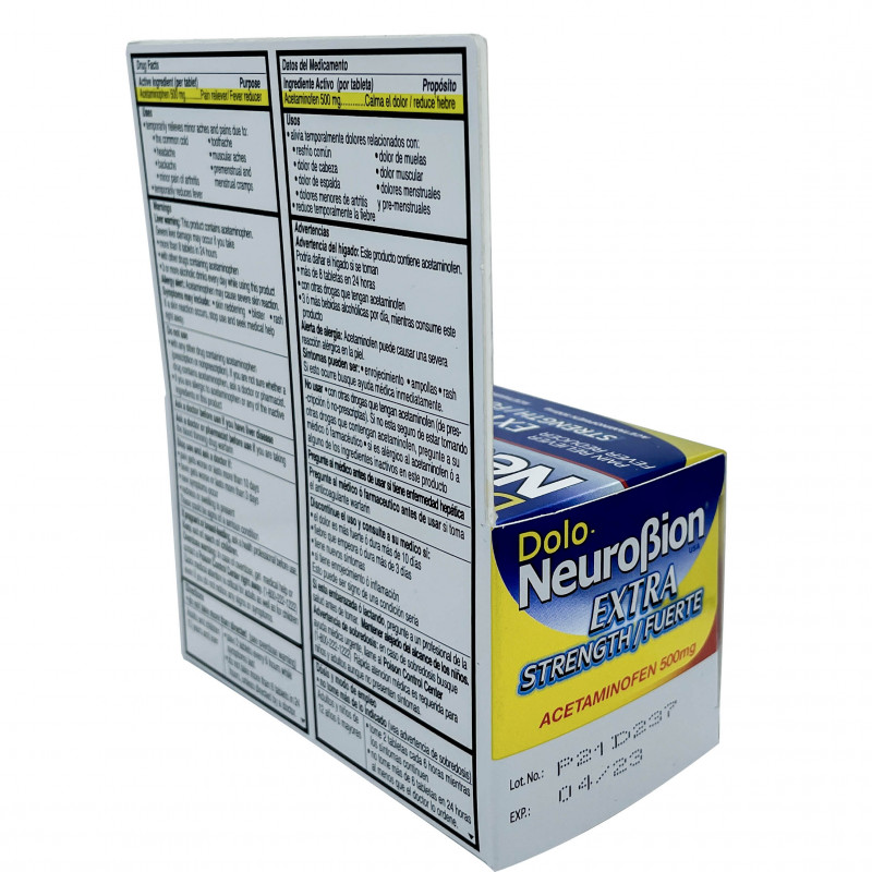 NeuroBion Dolo Pain Relief Acetaminophen 500mg (60 Tab)